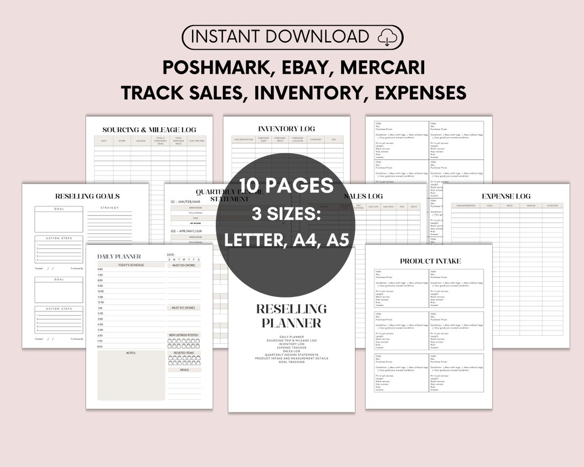 RESELLING Sales, Inventory, Expenses Tracking Intake Measurements ...