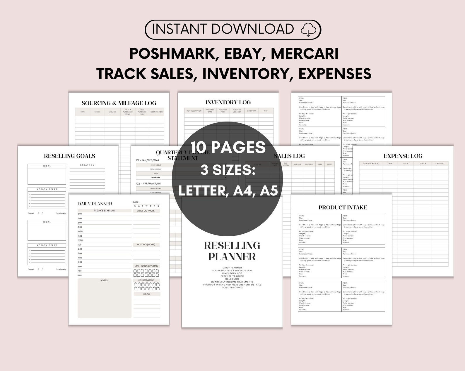 RESELLING Sales, Inventory, Expenses Tracking Intake Measurements ...