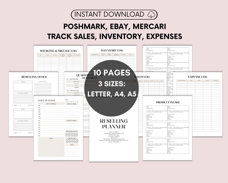 RESELLING Sales, Inventory, Expenses Tracking Intake Measurements ...
