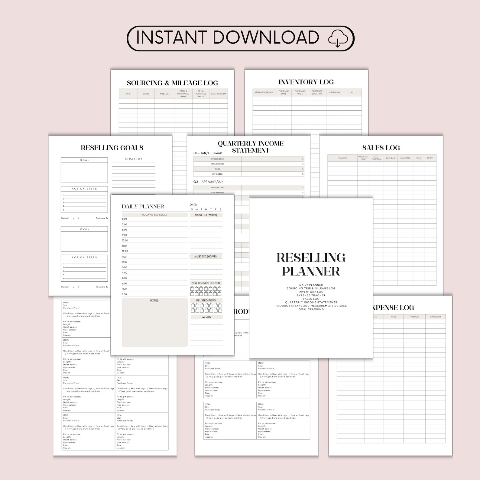 RESELLING Sales, Inventory, Expenses Tracking Intake Measurements ...