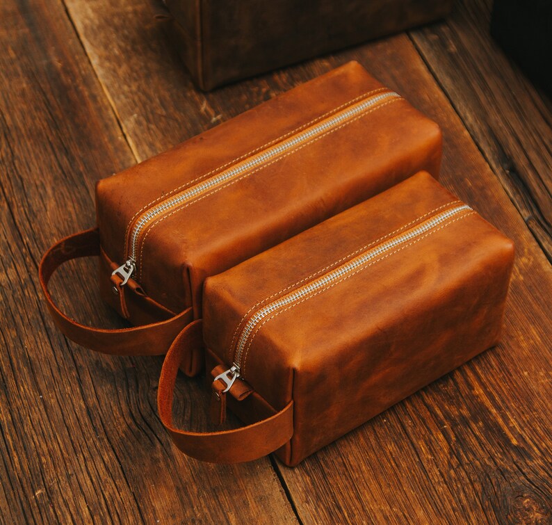 Personalized Men's Leather Toiletry Bag Groomsmen Gifts, Dopp Kit Men's ...