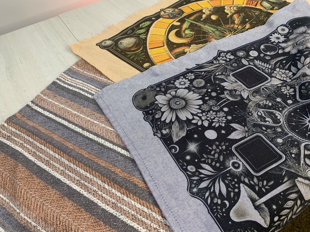 3x Linen Tarot Mats/altar Cloths Various Designs Tags: Tarot Accessory ...