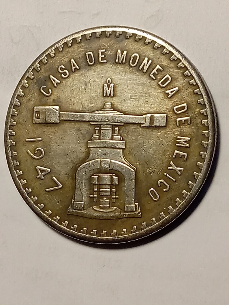 1947 Mexico Casa De Moneda De Mexico Press & Scale Silver Coin Replica ...