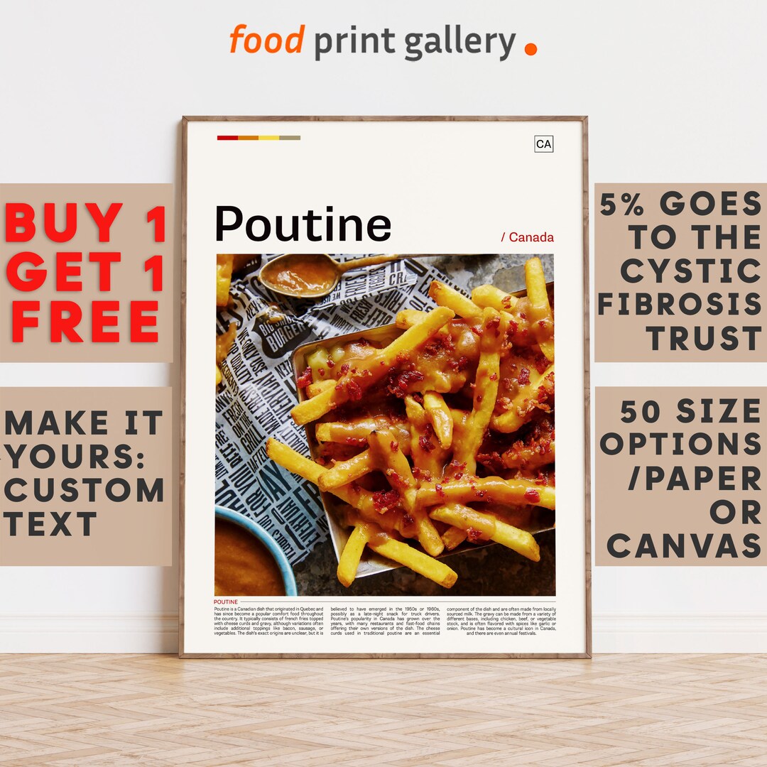 Poutine Print Wall Art Poster, Colorful Photograph Décor, Kitchen Wall ...