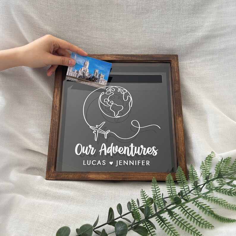Couple Adventure Archive Box, Personalized Adventure Memory Box, Wood ...