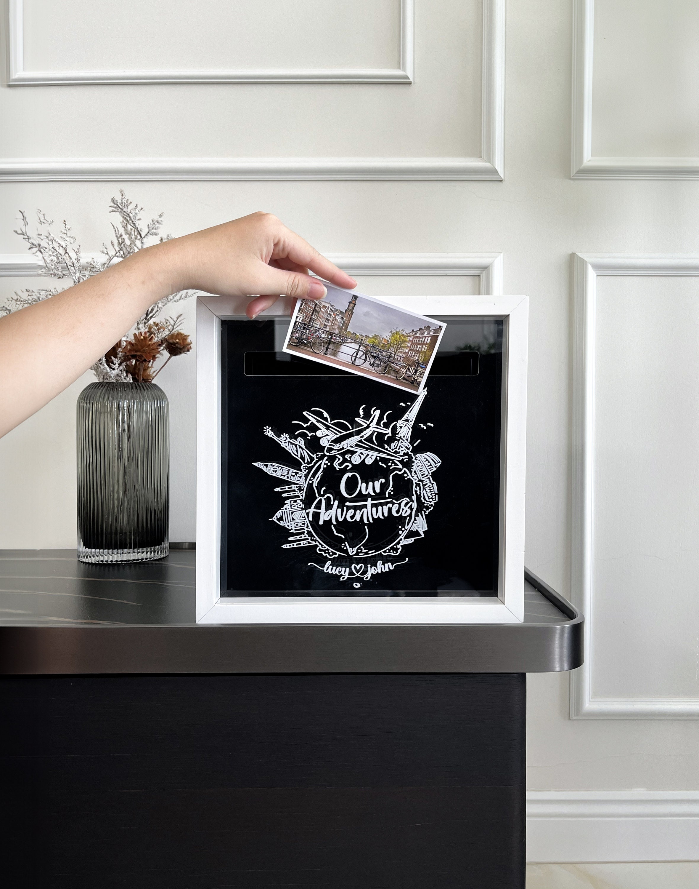 Custom Couple Travel Memory Box, Adventures Box, Anniversary Wooden ...