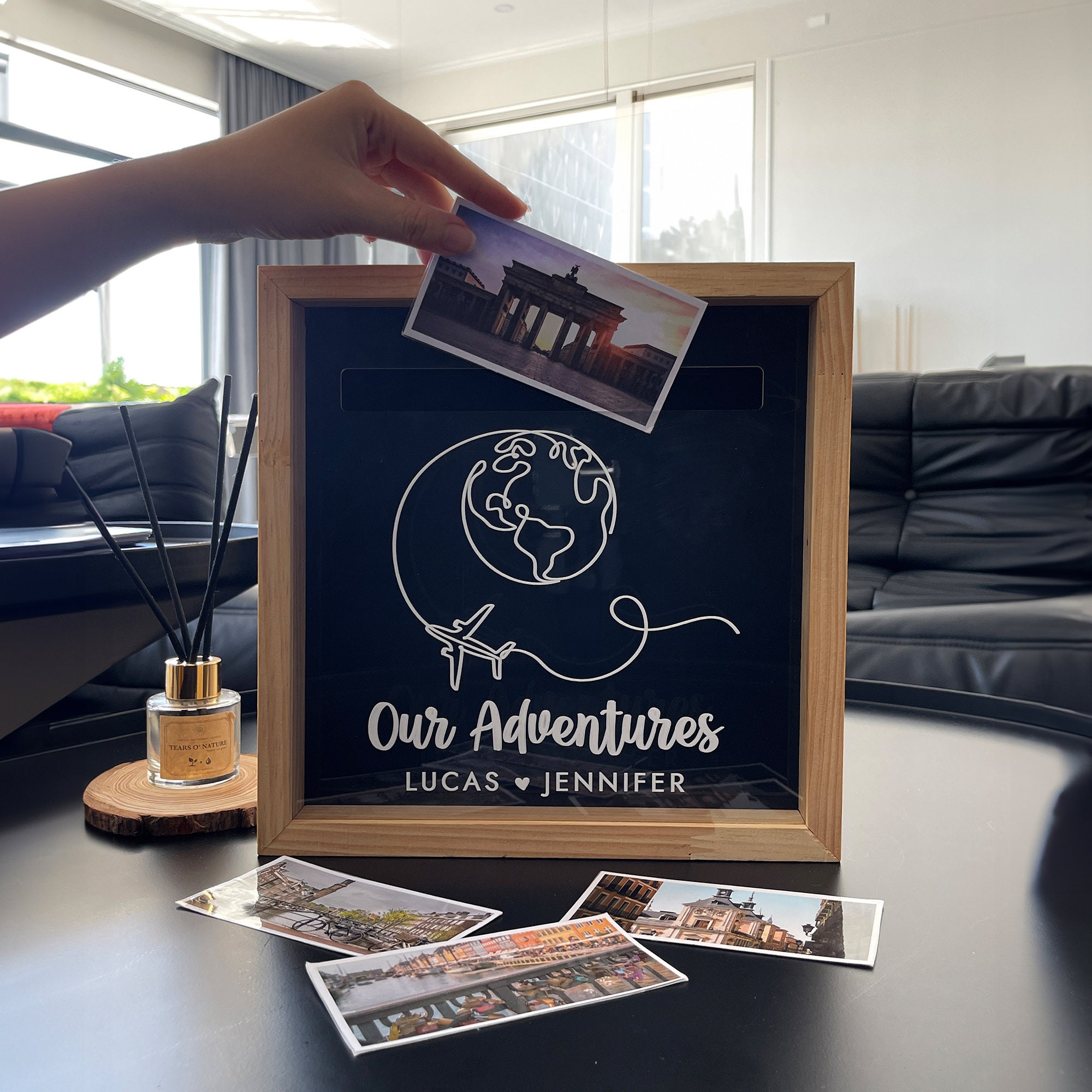 Couple Adventure Archive Box, Personalized Adventure Memory Box, Wood ...