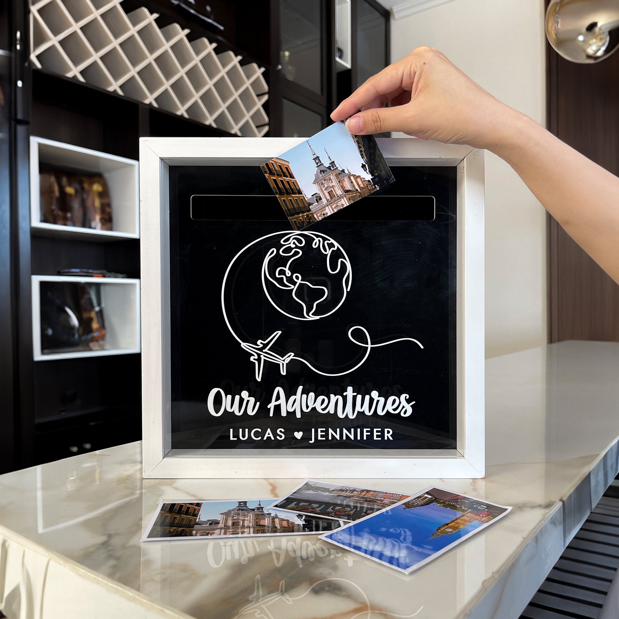 Couple Adventure Archive Box, Personalized Adventure Memory Box, Wood ...