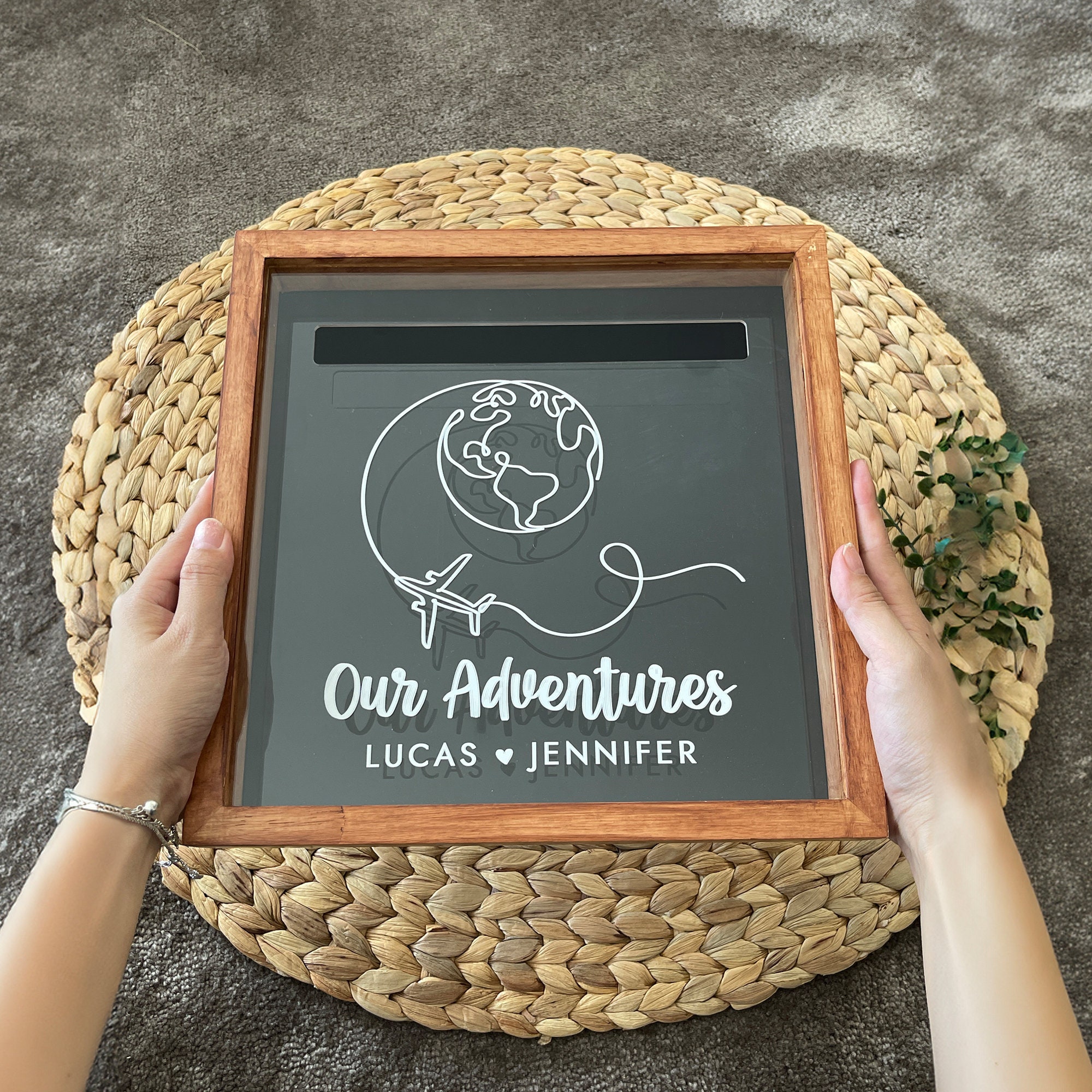 Couple Adventure Archive Box, Personalized Adventure Memory Box, Wood ...