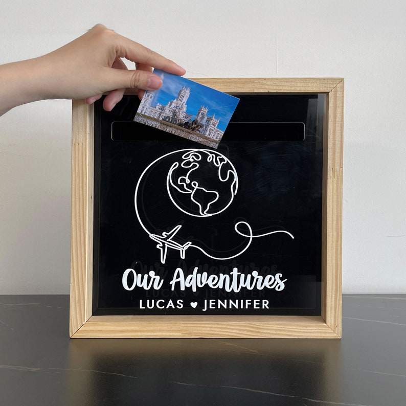 Couple Adventure Archive Box, Personalized Adventure Memory Box, Wood ...