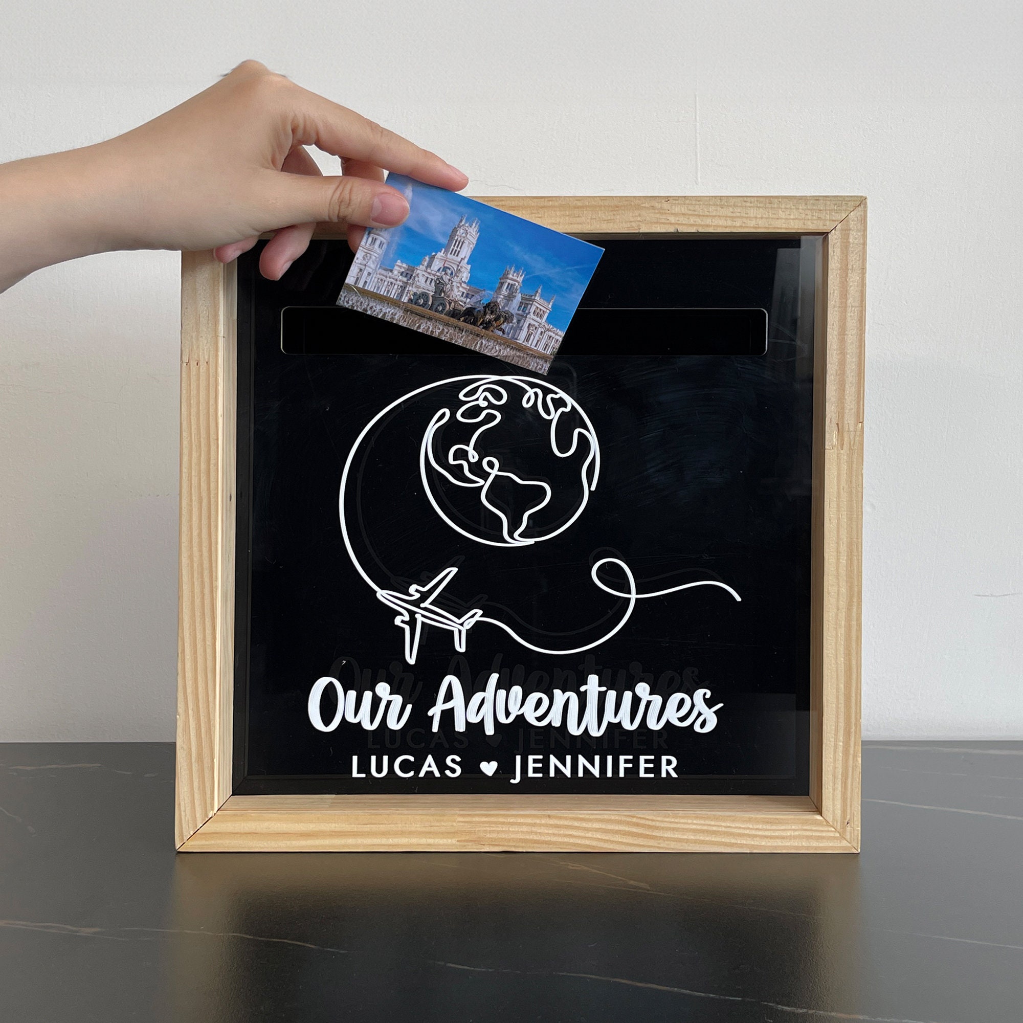 Couple Adventure Archive Box, Personalized Adventure Memory Box, Wood ...