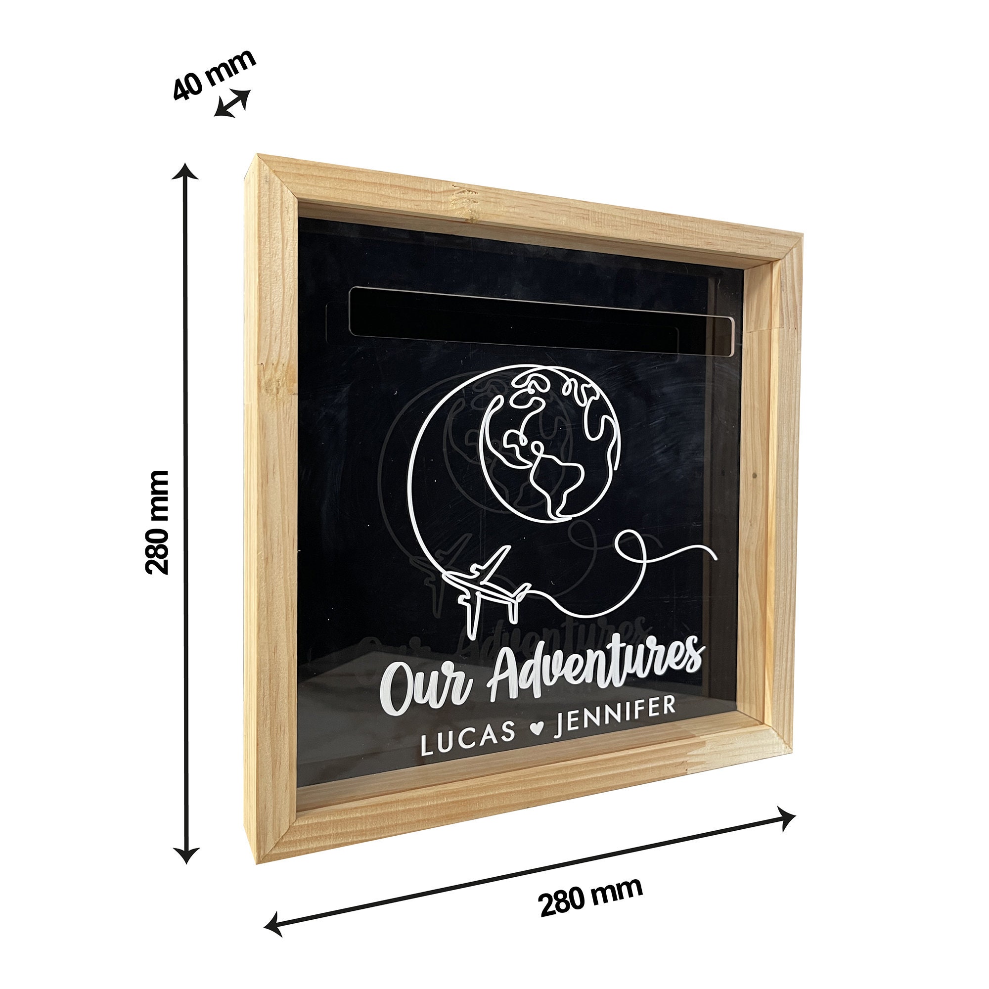 Couple Adventure Archive Box, Personalized Adventure Memory Box, Wood ...