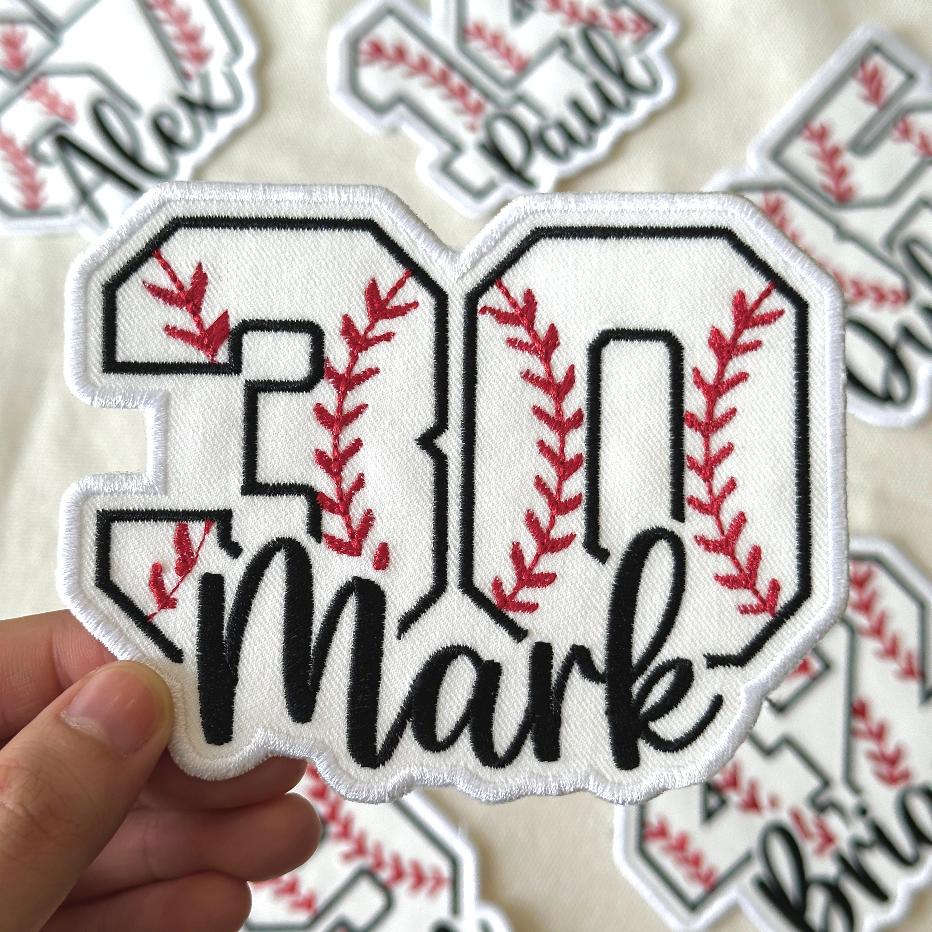 Personalized Baseball Patch: Custom Embroidered Name & Number - Iron on ...