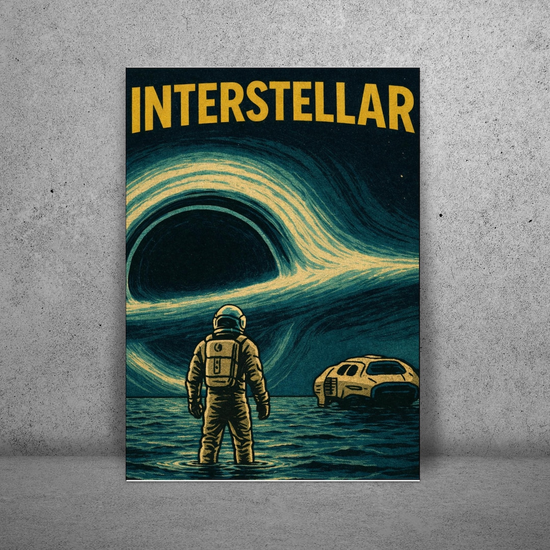 Interstellar Astronaut Poster | Space Poster, Retro Sci Fi Wall Art - Etsy