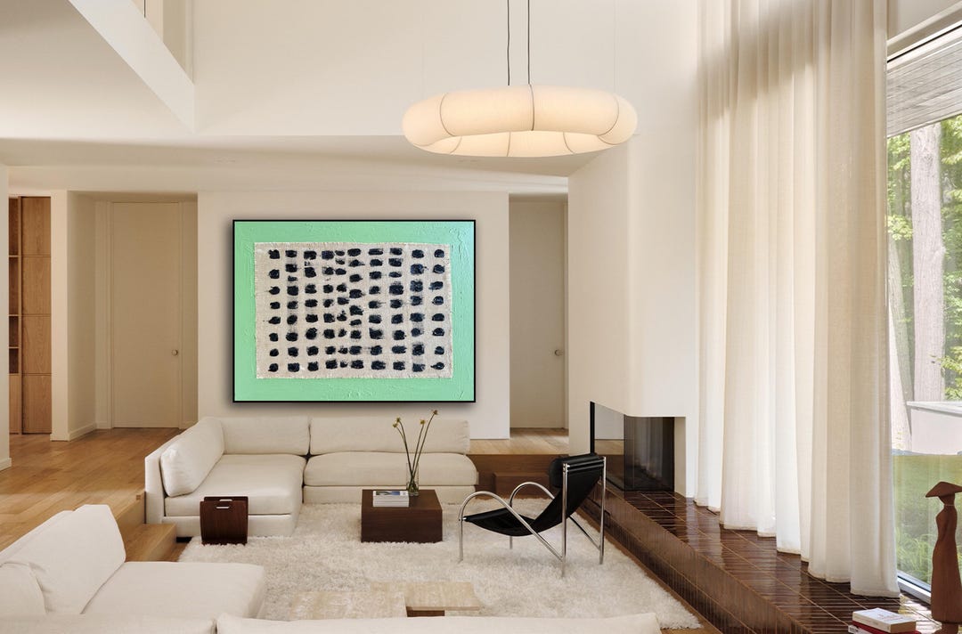 Wabi-sabi Style Home Decor Paintings.flax Burning Array Texture Art ...