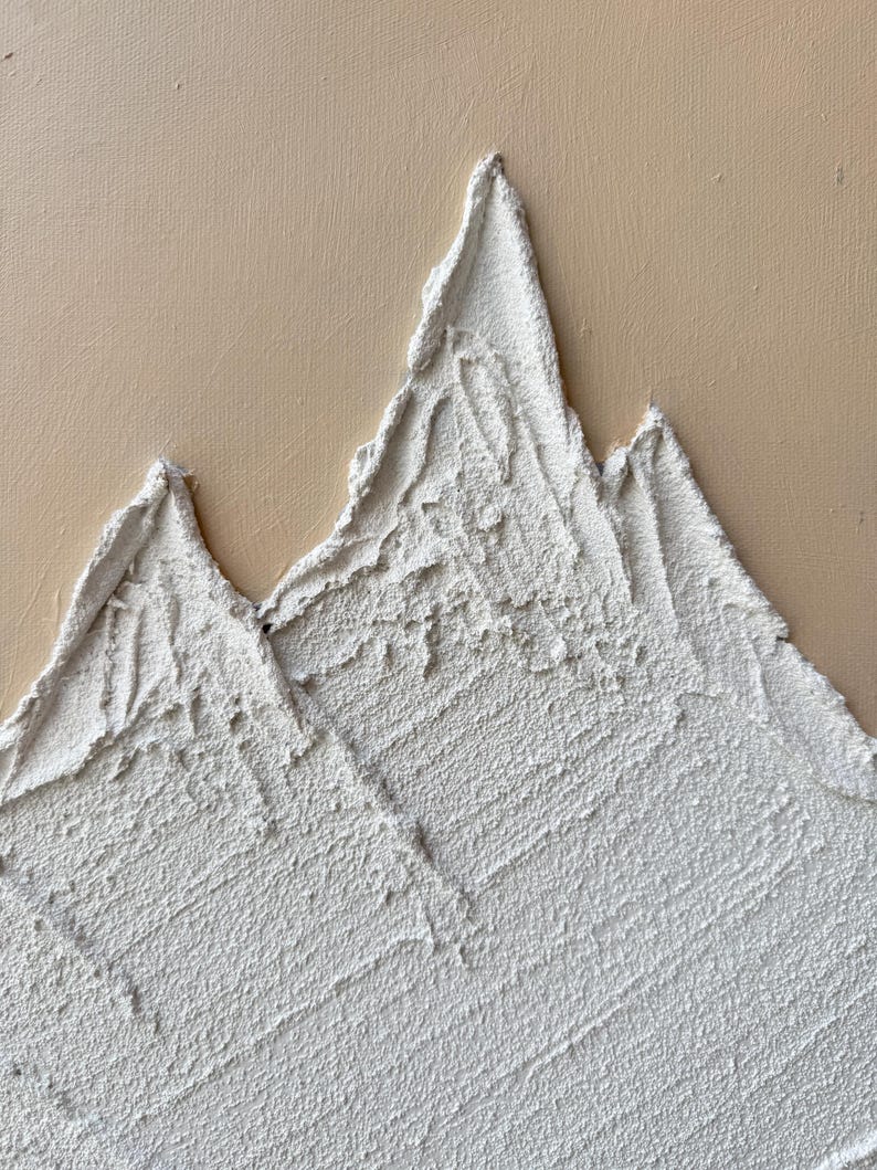 Large-scale Home Decor Painting: Sandstone and Snow Mountain Texture ...