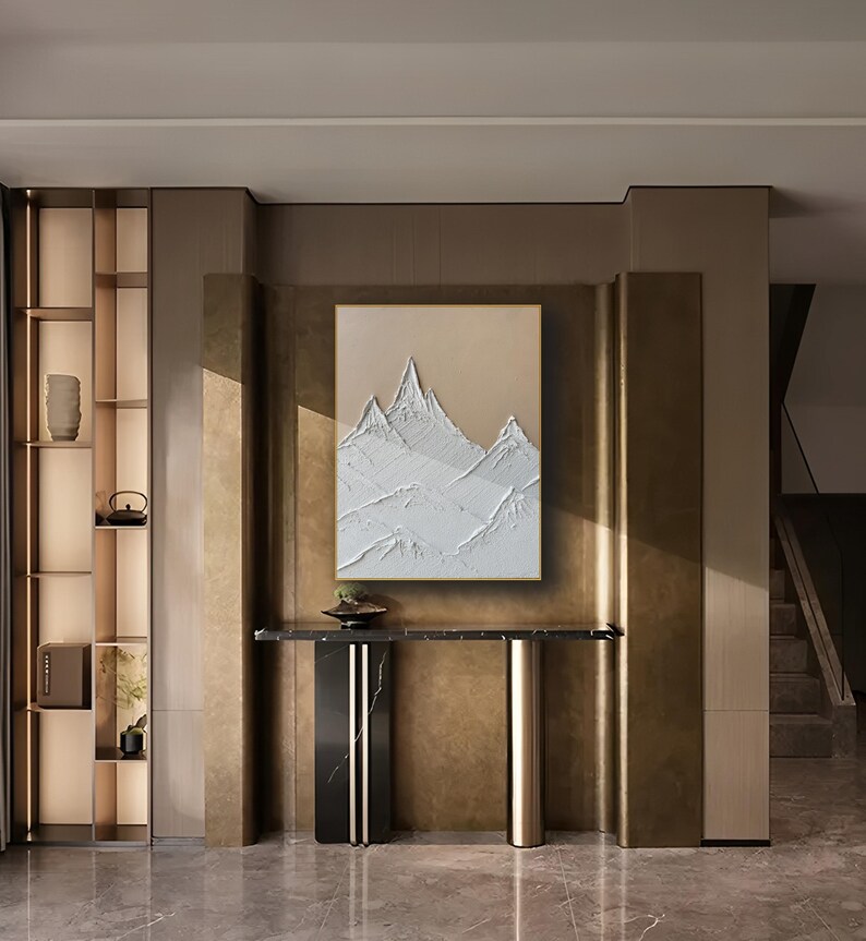 Large-scale Home Decor Painting: Sandstone and Snow Mountain Texture ...