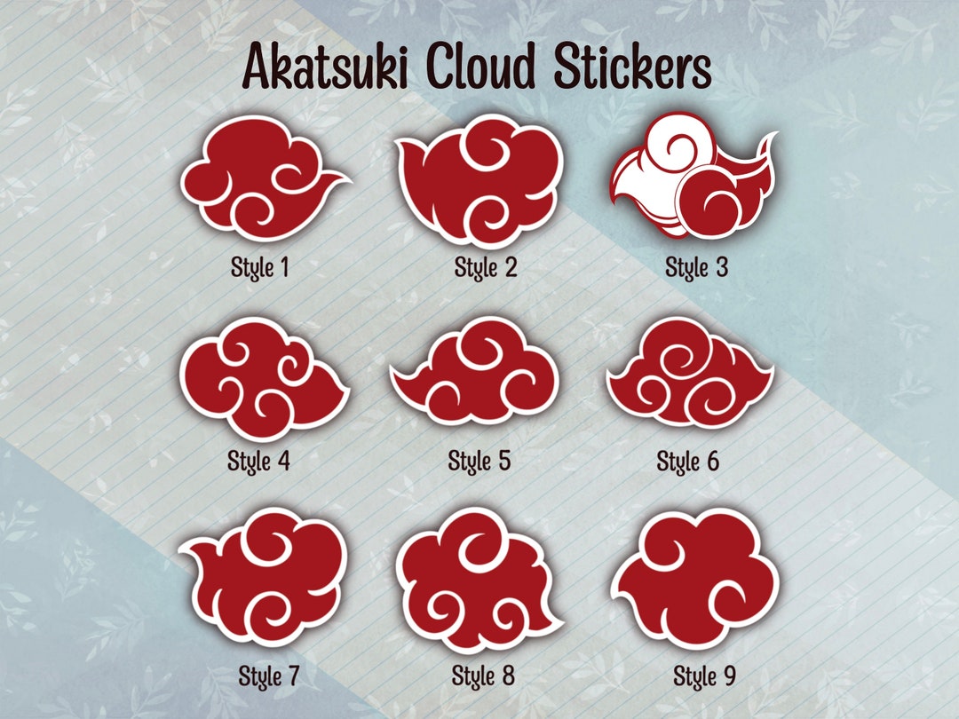 Akatsuki Cloud Vinyl Stickers Akatsuki Red Cloud Vinyl for Sketchbook ...