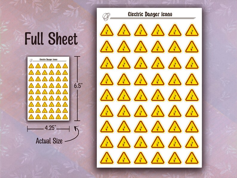 Pika Inspired Stickers Yellow Icons Danger Sign Icons Cute Functional ...