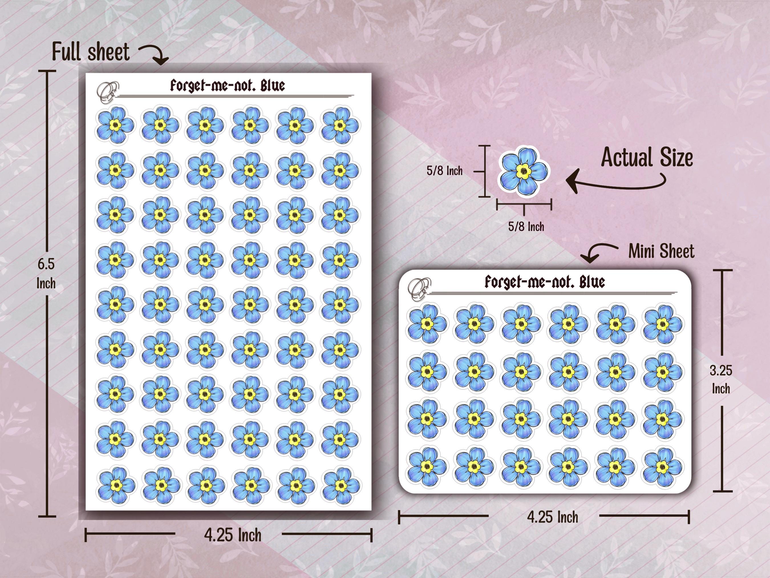 Forget Me Not Stickers Bulk Flower Sticker Icons Mini Flower Stickers ...