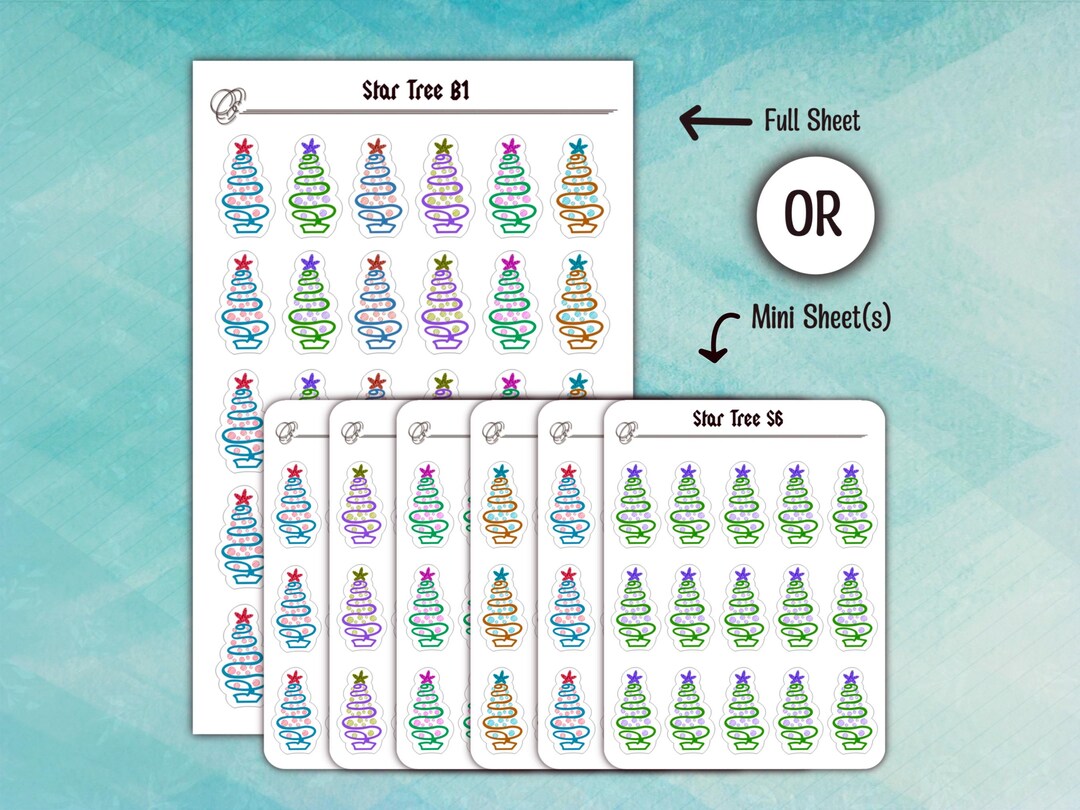 Christmas Tree Stickers | Mini Christmas Tree Icons for Planner or ...
