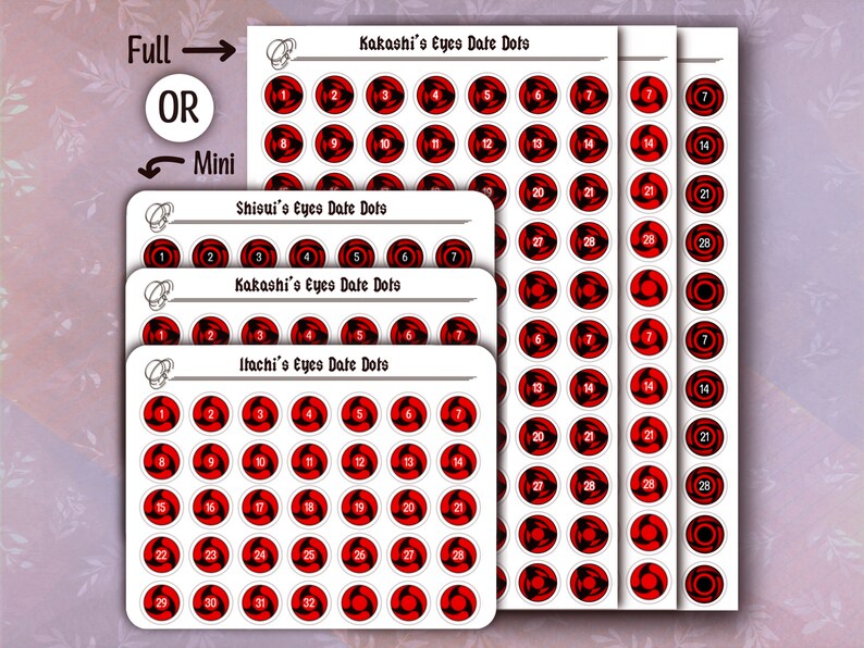 Anime Eye Date Dot Icon Uchiha Inspired Eye Sticker Uchiha Mangekyou ...