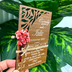 Wooden Wedding Invitation Wooden Invitations Wooden Invitation Set ...