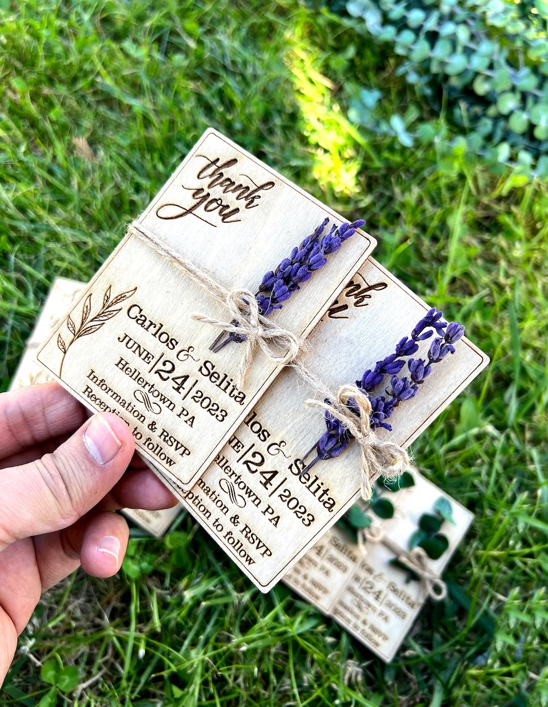 Wooden Save the Dates Magnets Lavender party Favors for Guests-100% ...