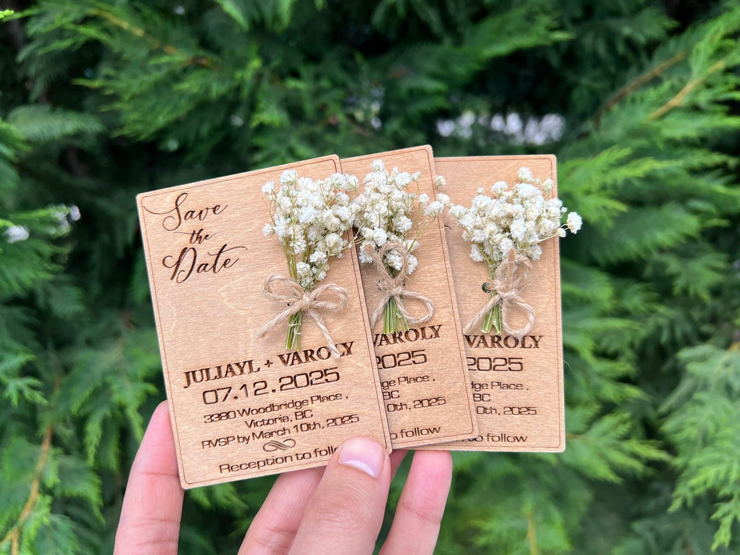 Wooden Save the Dates Magnets Lavender party Favors for Guests-100% ...