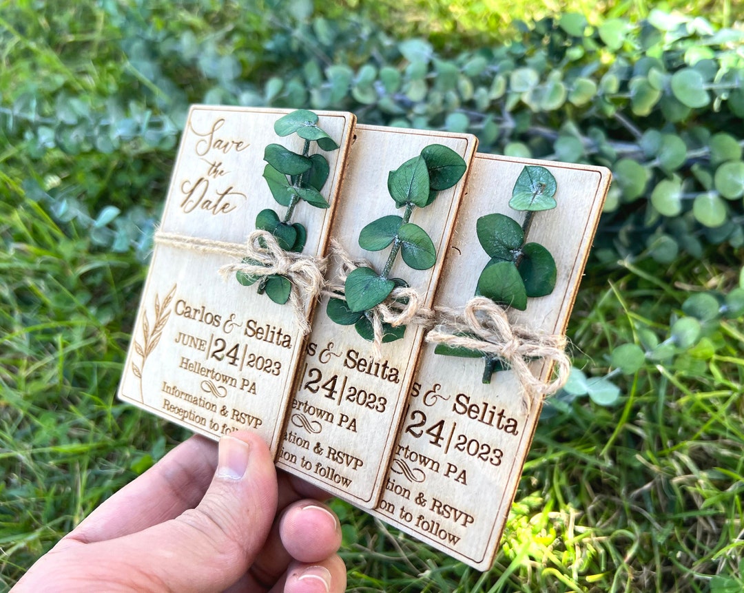 Wooden Save the Dates Magnets Lavender party Favors for Guests-100% ...