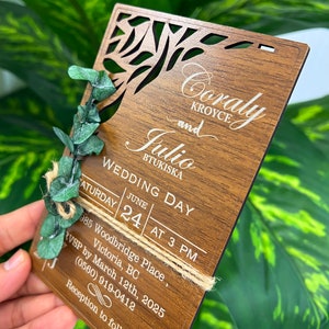 Wooden Wedding Invitation Wooden Invitations Wooden Invitation Set ...