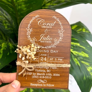 Wooden Wedding Invitation Wooden Invitations Wooden Invitation Set ...