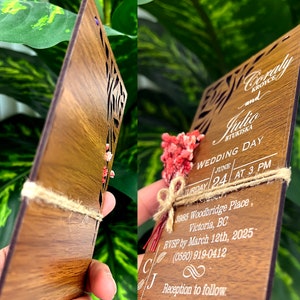 Wooden Wedding Invitation Wooden Invitations Wooden Invitation Set ...