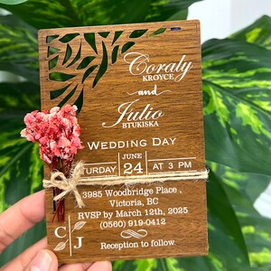 Wooden Wedding Invitation Wooden Invitations Wooden Invitation Set ...