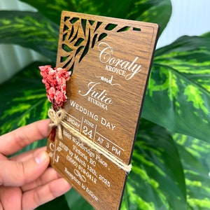 Wooden Wedding Invitation Wooden Invitations Wooden Invitation Set ...