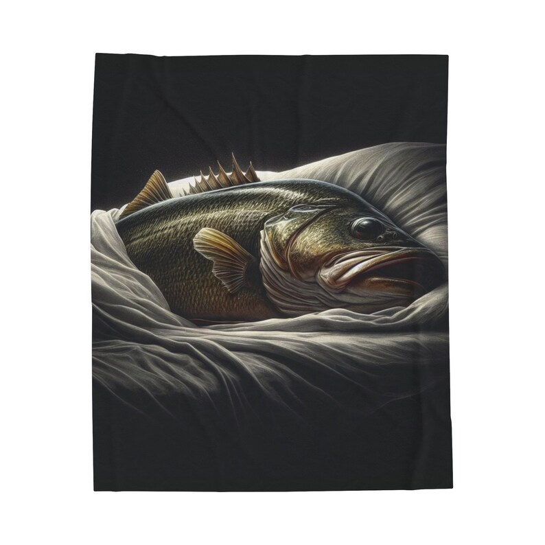 Largemouth Bass Siesta Throw Blanket | Whimsical Bedtime Bliss ...