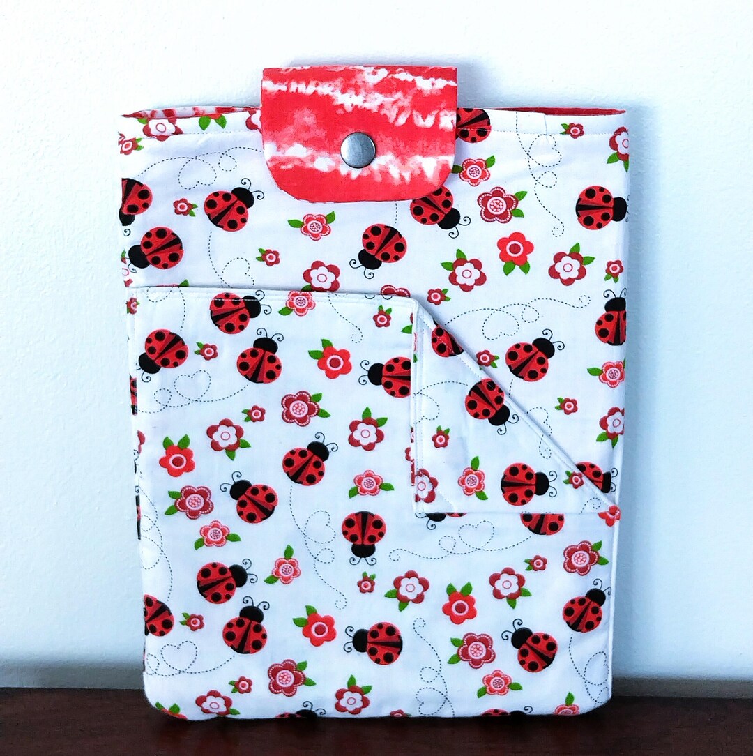 Padded Book Sleeve With Closure & Deep Pocket, Gift for Book Lover ...