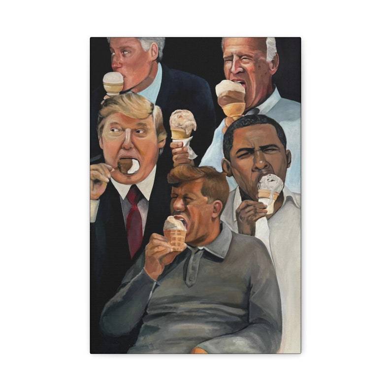 Presidents Eating Ice Cream CANVAS - Etsy