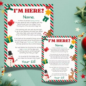 First Time Elf Arrival Letter, Christmas Elf Welcome Letter I'm Here ...