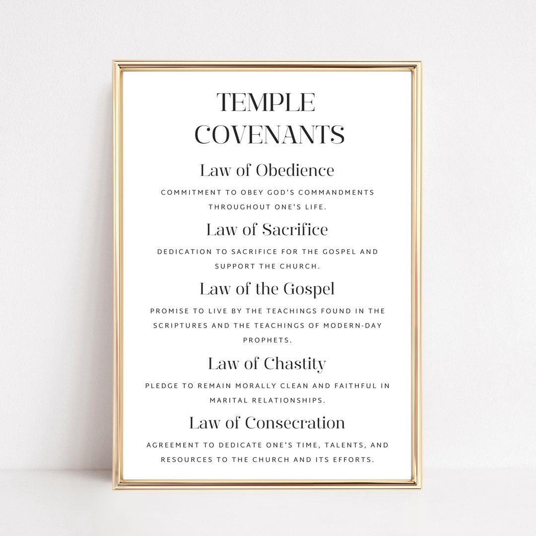 LDS Printable Temple Endowment Covenants, LDS Wall Art, LDS Covenants ...