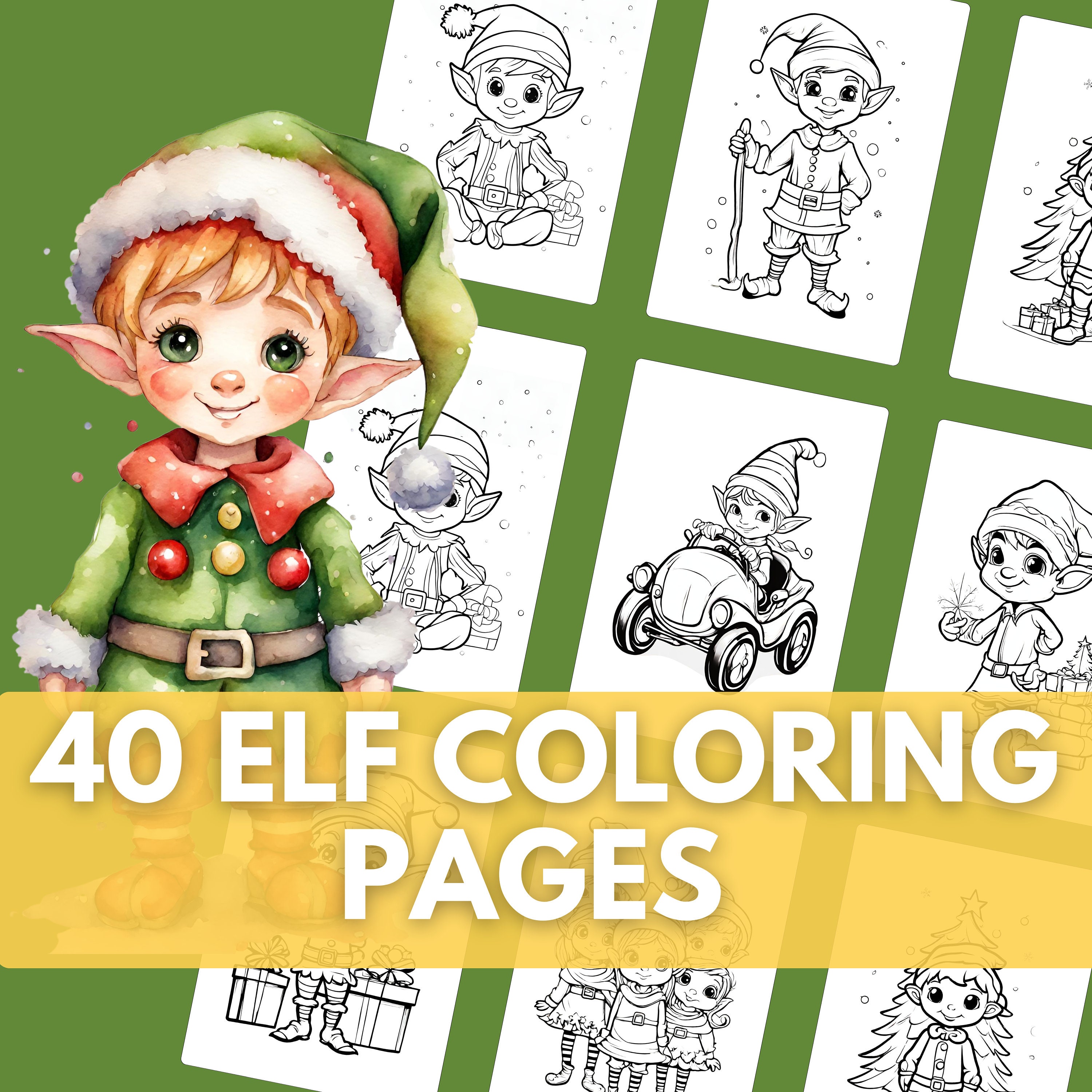 Woodland Elf Coloring Page PRINTABLE Elf Props Cozy Coloring - Etsy
