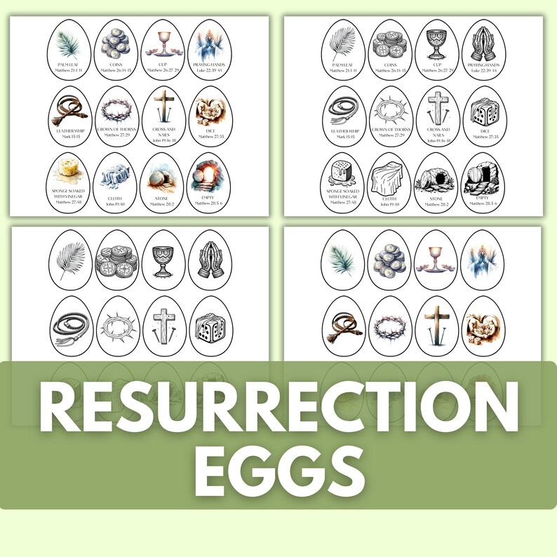 Resurrection Eggs Easter Bible Game Printable, Scripture Reference ...