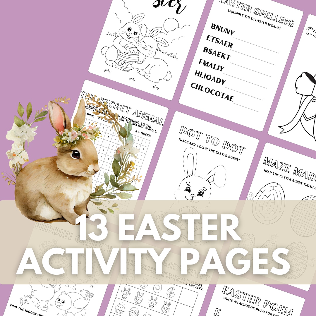 Easter Kids Activity Book, Preschool Busy Book Printable, Kids Activity ...
