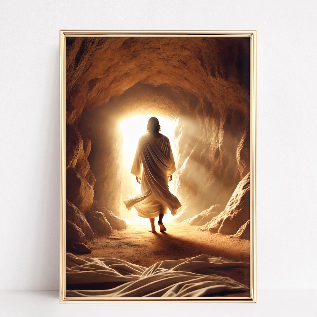 Jesus Christ Resurrected, Easter Painting, Jesus Christ Leaving the ...
