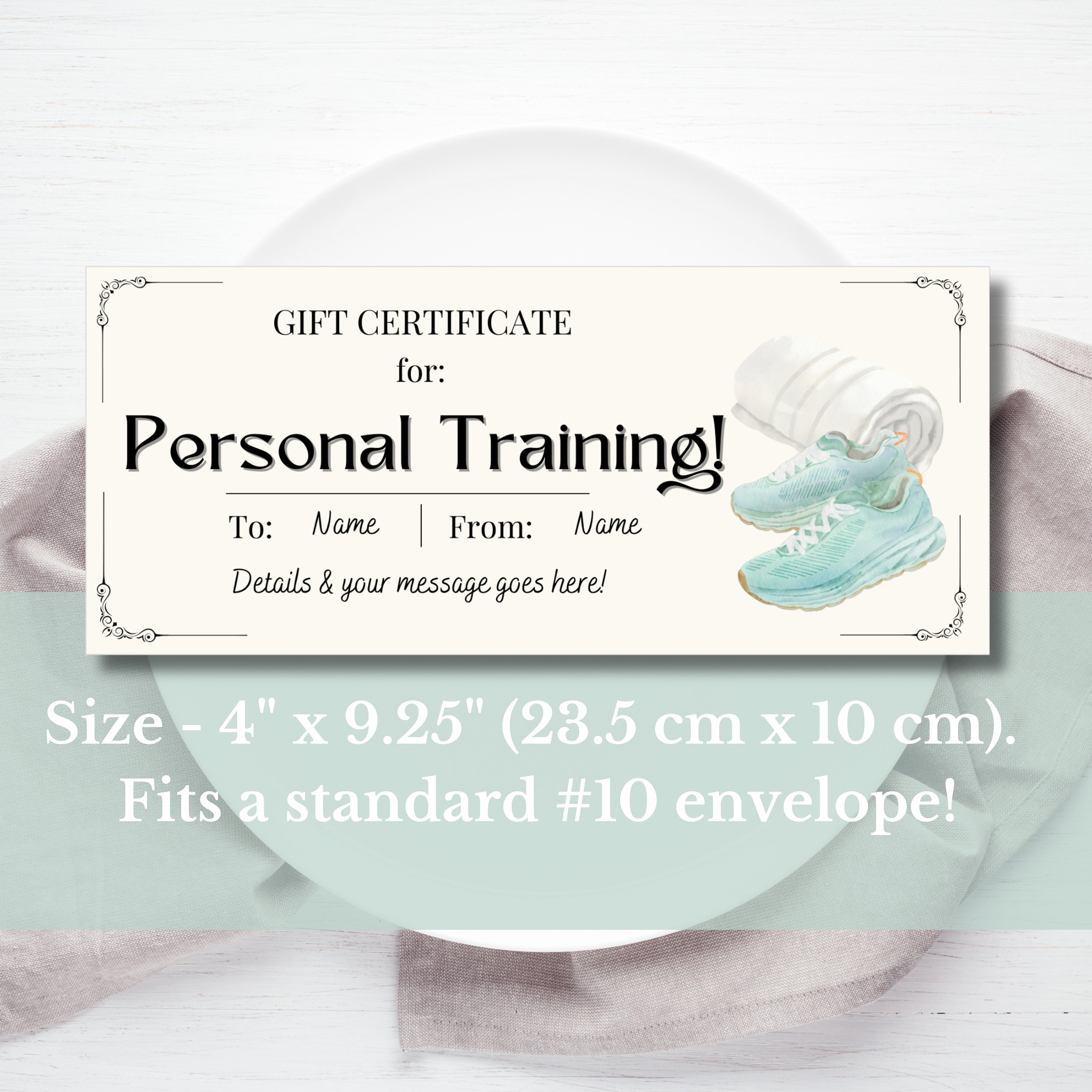 Personal Training Sessions Gift Voucher Printable, Fitness Gift ...