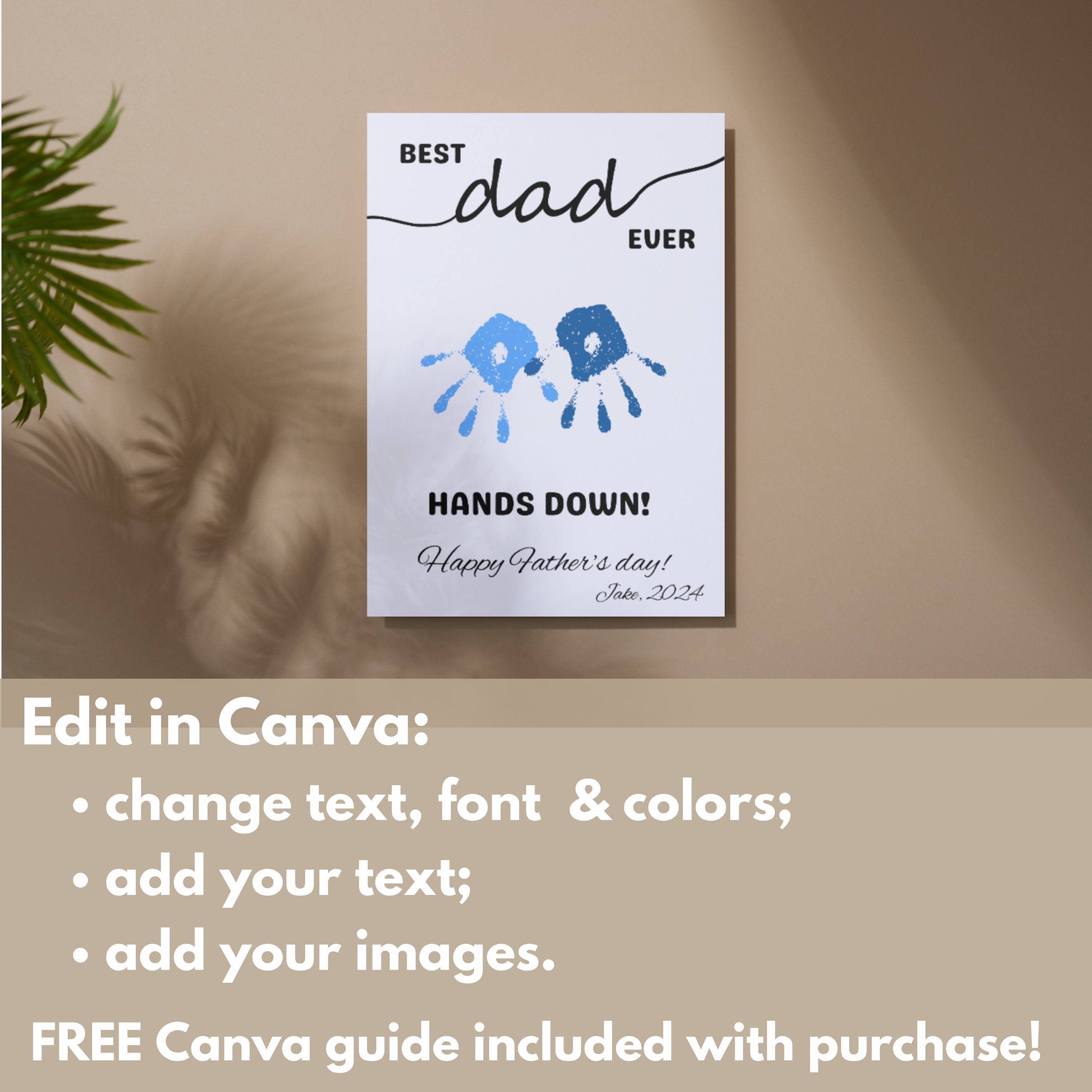 Father's Day Handprint Craft Best Dad Ever Hands Down, Handprint Sign ...