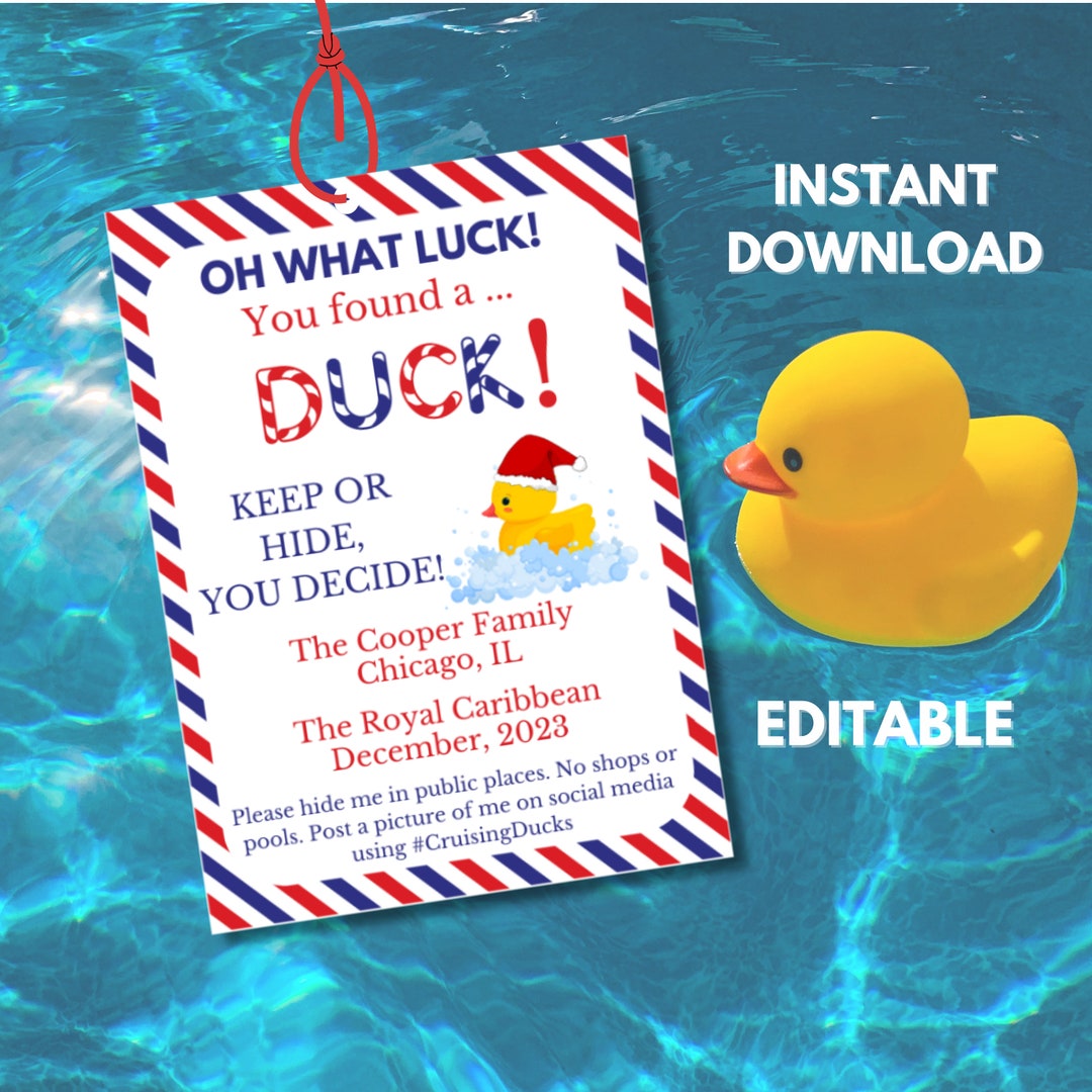 Cruising Ducks Personalized Tags, Editable Gift for Cruiser, Christmas ...