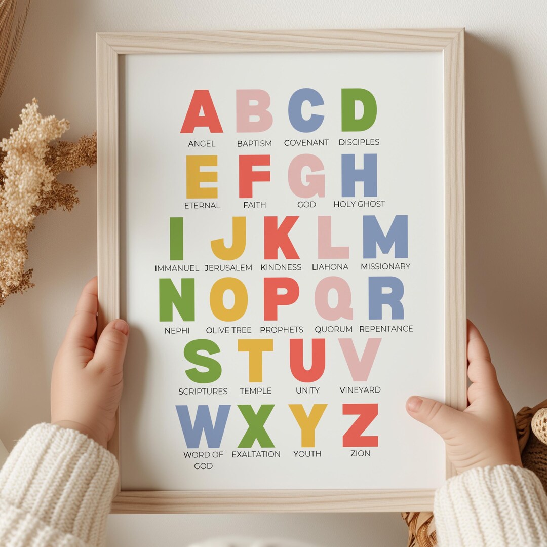 LDS Alphabet Wall Art, Book of Mormon Abcs Printable, Primary Decor ...