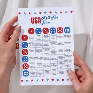 4th of July Roll the Dice Game Printable, Fun Patriotic Party Activity ...
