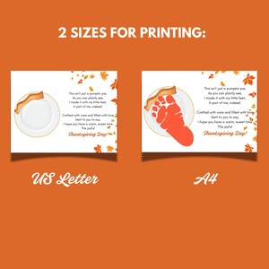 Thanksgiving Pumpkin Pie Poem Footprint Art Craft Poster, Printable ...